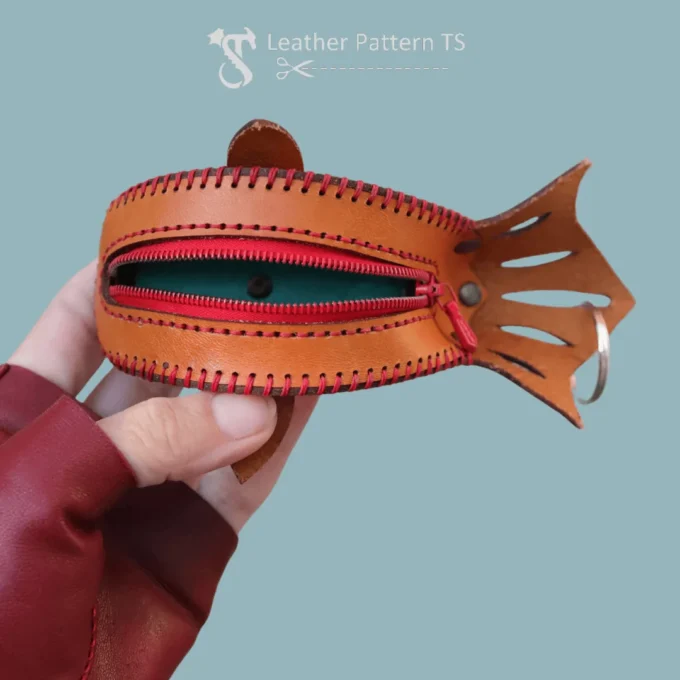 Leather Fish Wallet Pattern | PDF, SVG, DXF + Video