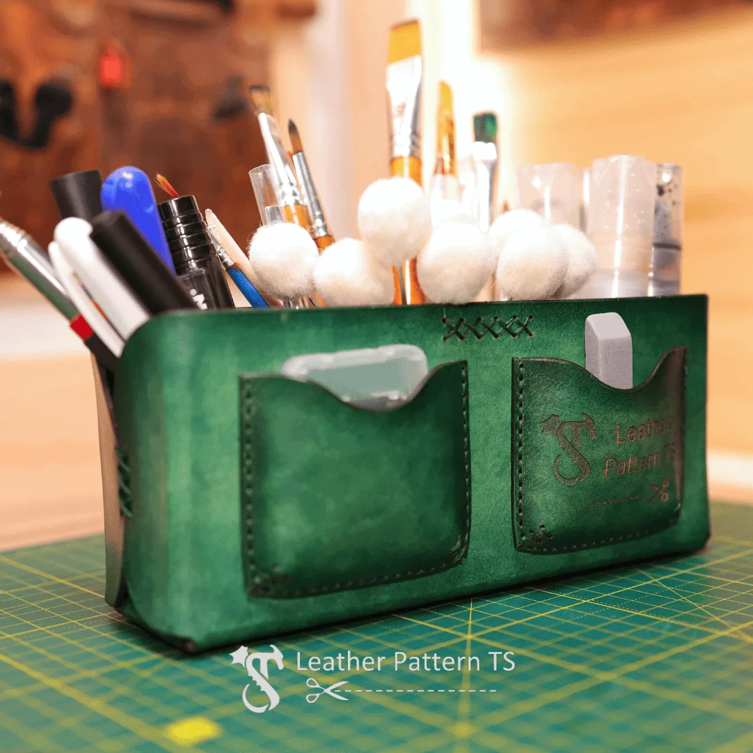 Leather Desk Organizer Pattern – Stylish DIY Pen Stand